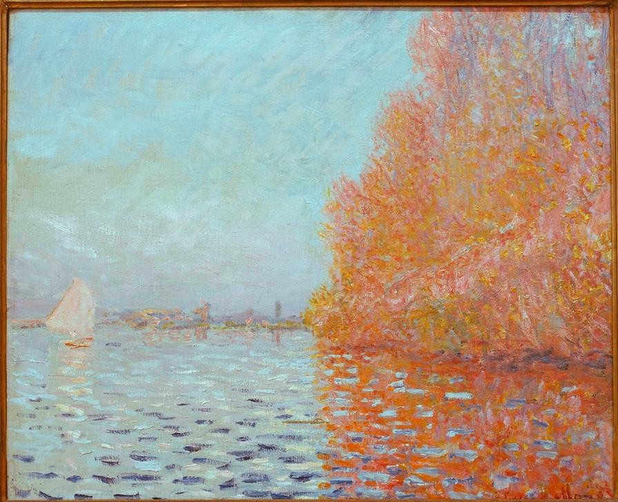 Wandbild Claude Monet, Flußlandschaft, Herbst